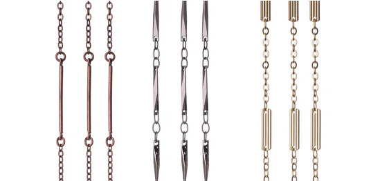 Chains With Bars and Links Hypoallergenic for Jewelry Design