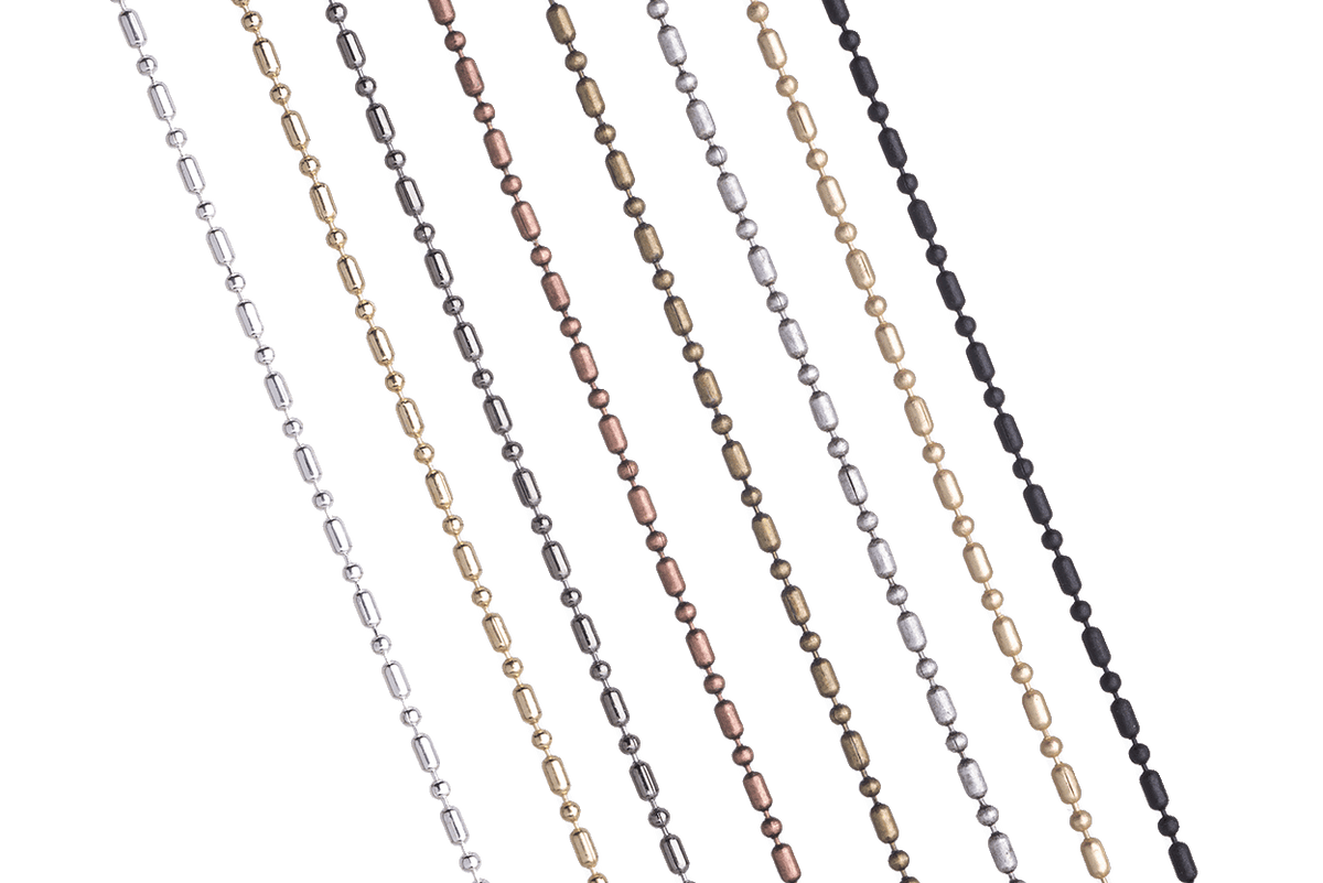 1mm Petite Dot-Dash Ball Chain - Charm for Jewelry