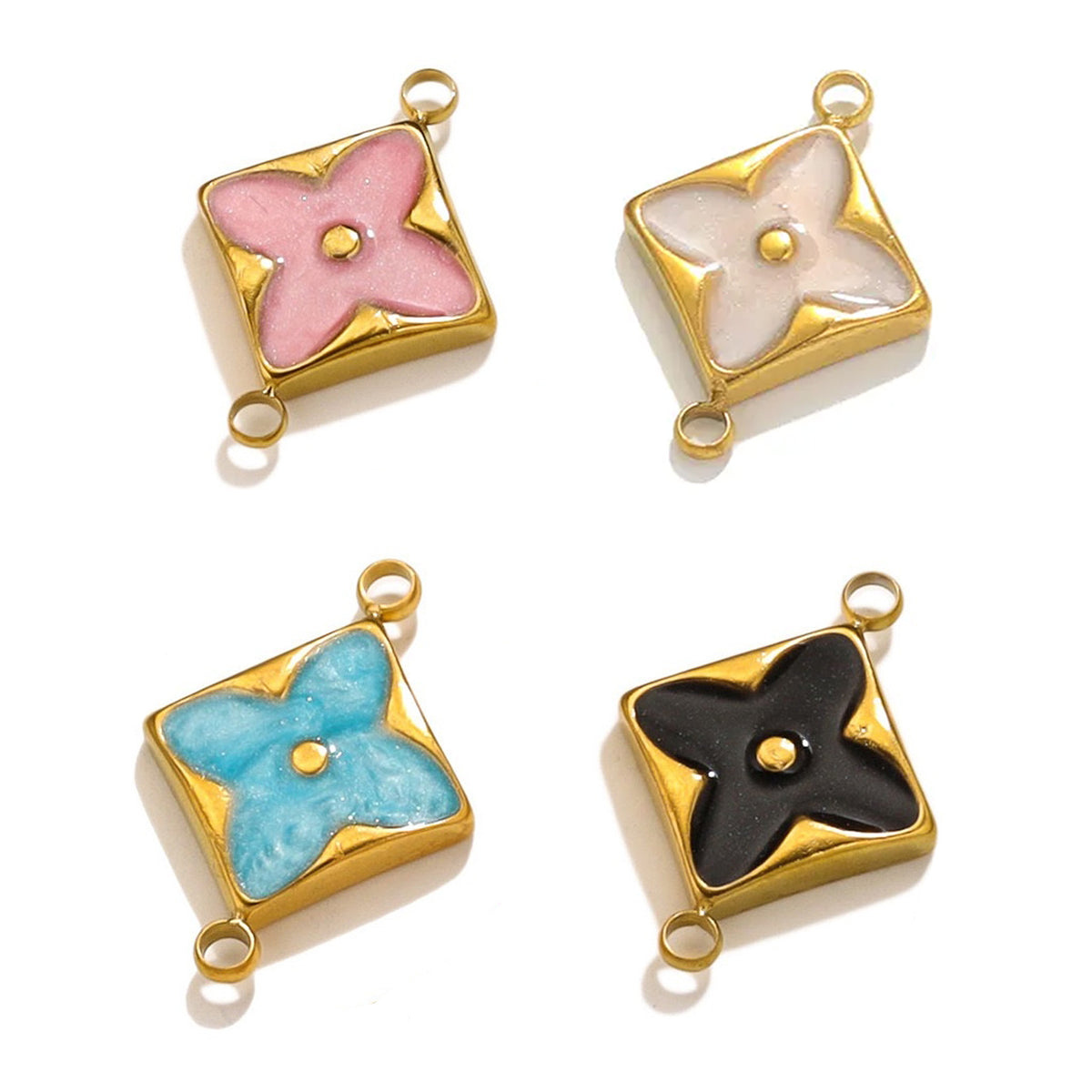 Designer Charm Monogram Connectors No Tarnish Gold 17.5mm