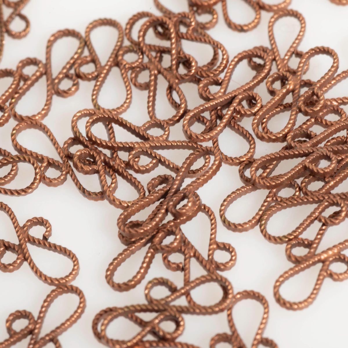 13mm x 8mm Rope Texture S-Shaped Brass Connector - CON2500