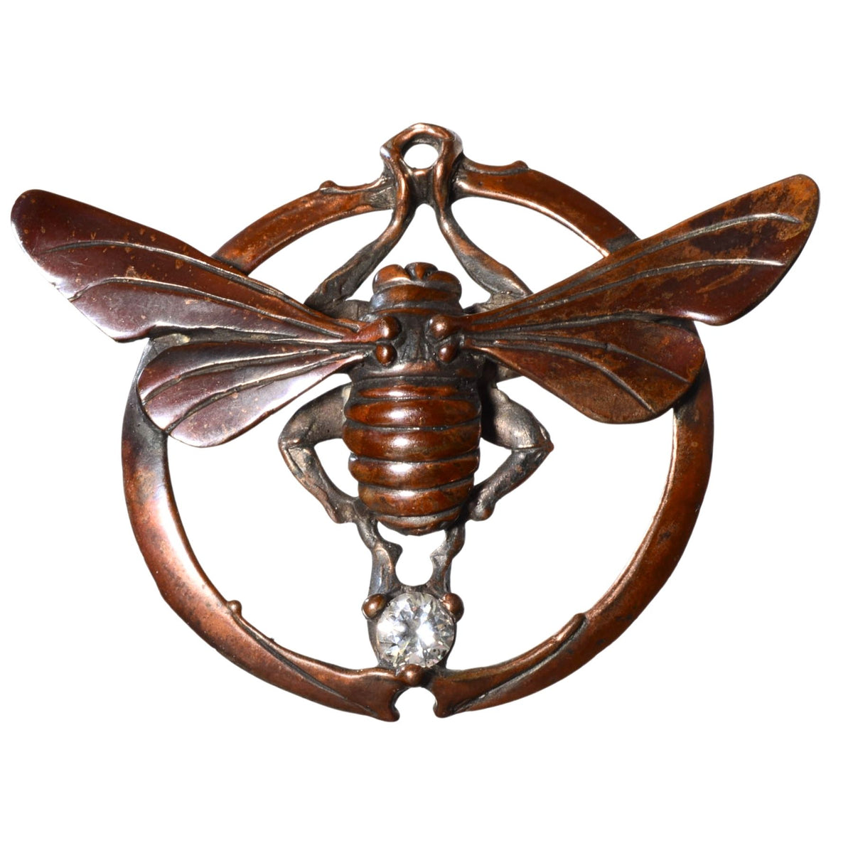 Bronze Insect Pendant Clear Crystal | Bob Burkett Design