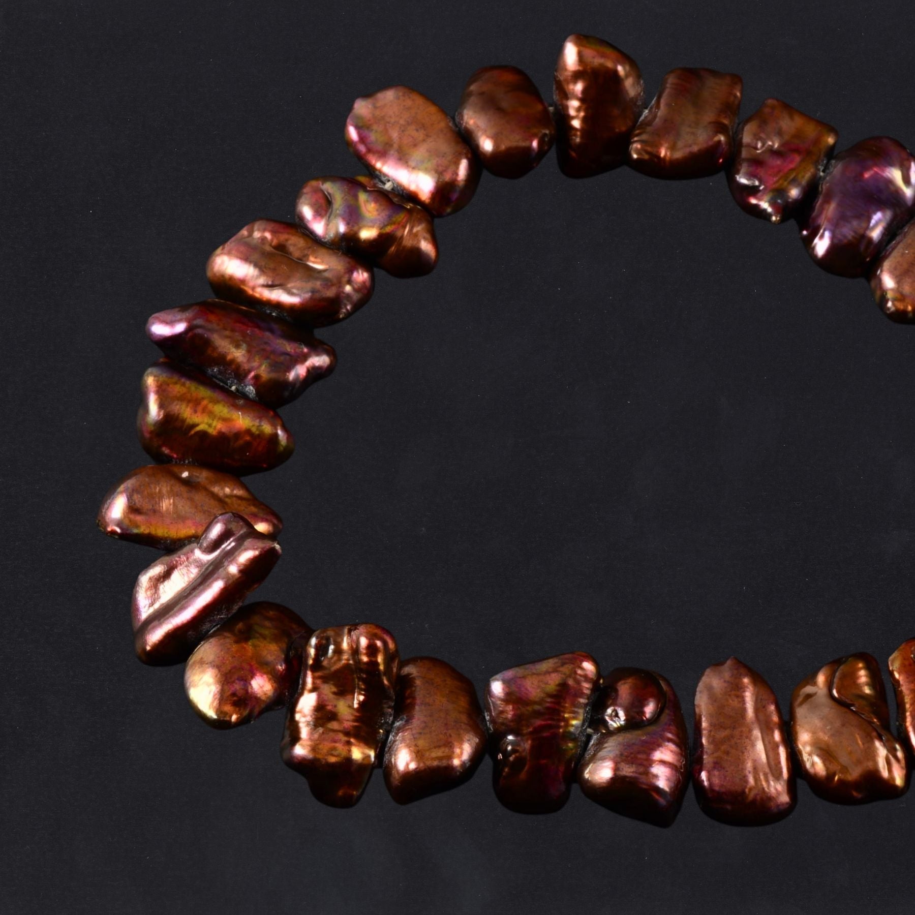 Bronze Freshwater Pearl Nugget Beads – Large 17mm Strand