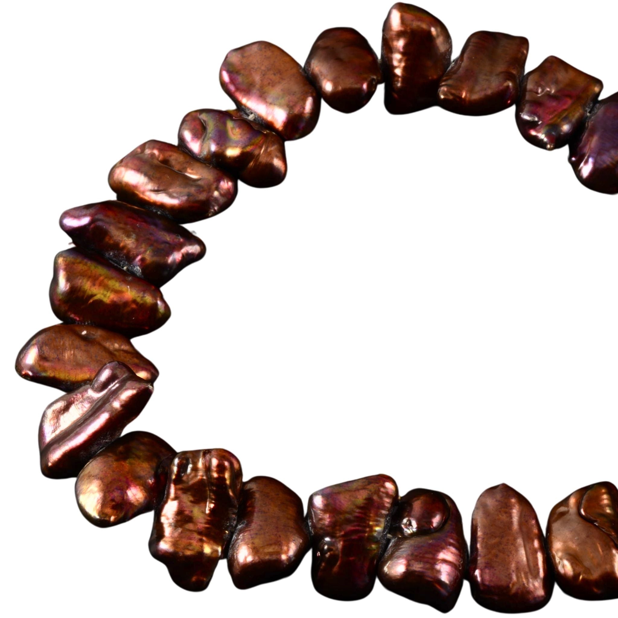 Bronze Freshwater Pearl Nugget Beads – Large 17mm Strand