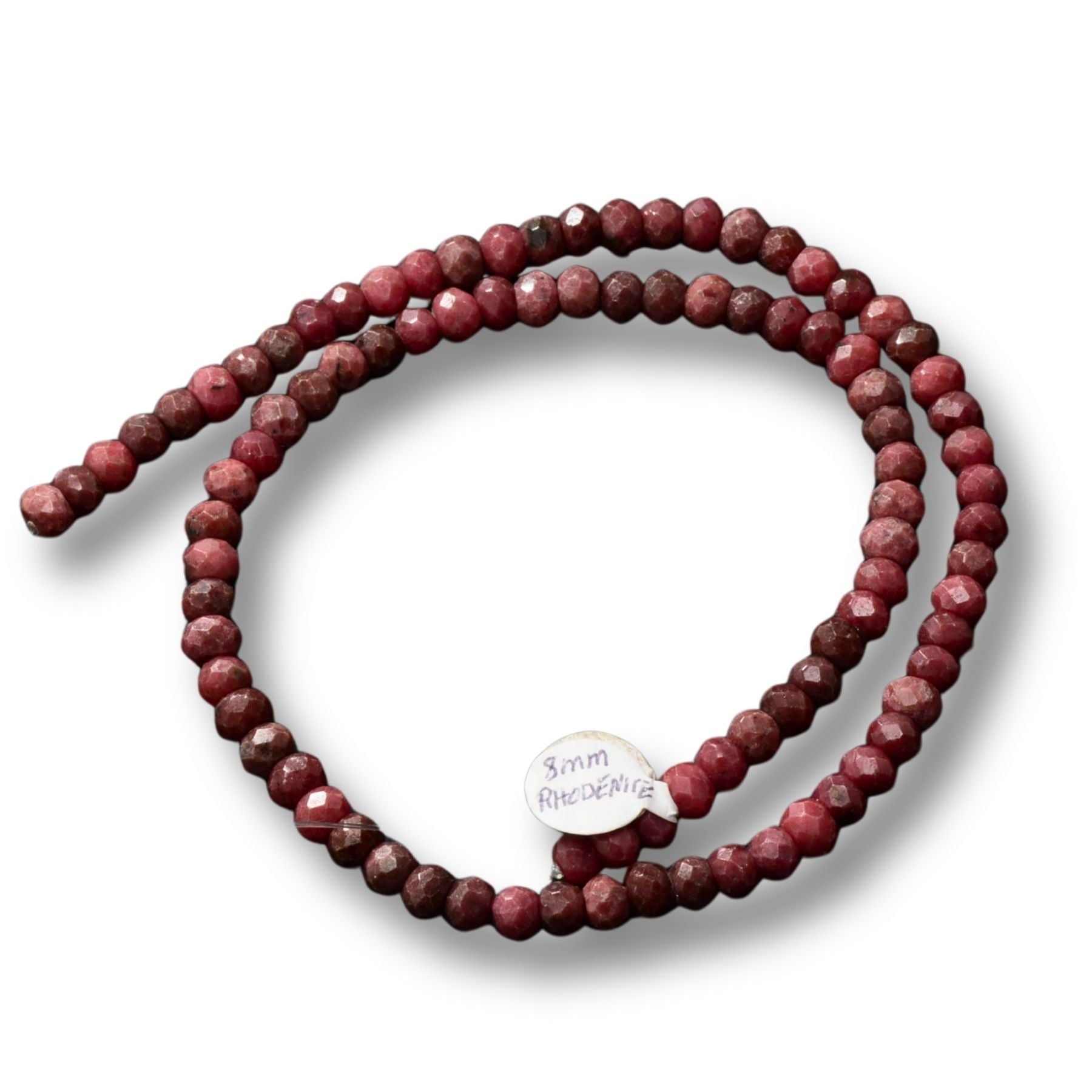 Natural Rhodonite Faceted Round Beads – 8mm Gemstone Strand