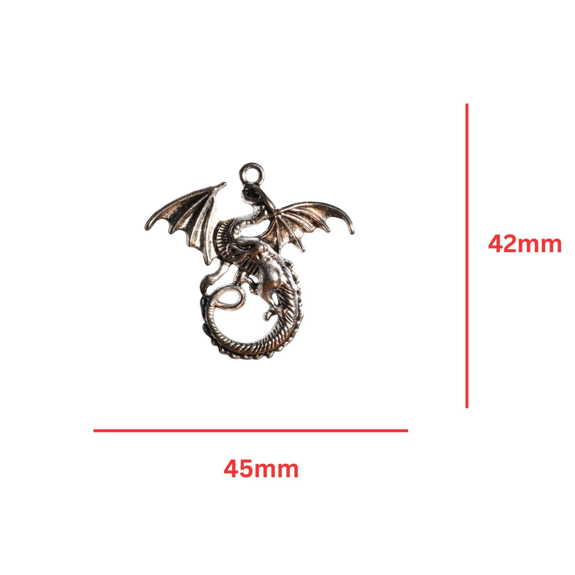 Dragon Charm Pendant - Silver Finish