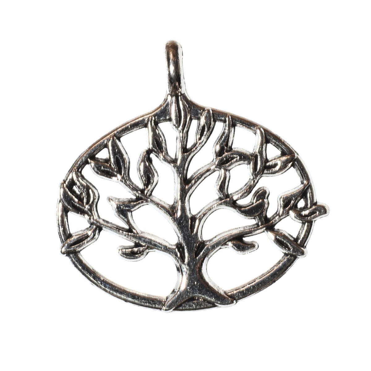 Tree of Life Oval Pendant | Silver Brass | Continental Beads