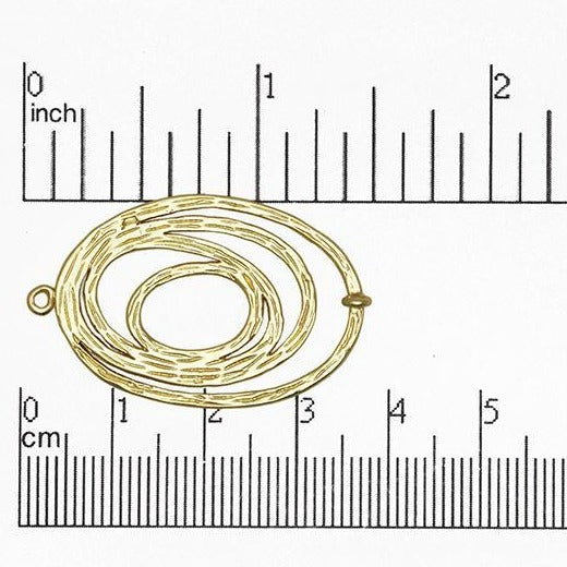 37mm Textured Loop Connector | Brass | Continental Beads