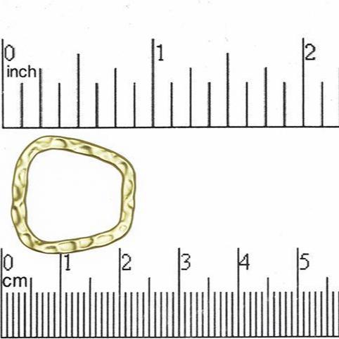 21mm Soldered Hammered Flat Textured Trapezoid Link - Made of Pewter