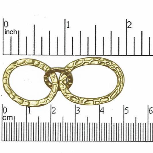 20mm x 10mm x 19mm Textured Triple Chain Link Connector - Made of Bras