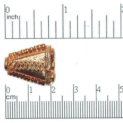 Ornate Trapezoid 3-to-1 Hole Copper Connector - CC1276