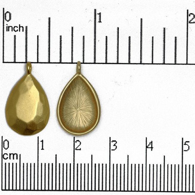 12mm x 20mm Faceted Beveled Teardrop Pendant