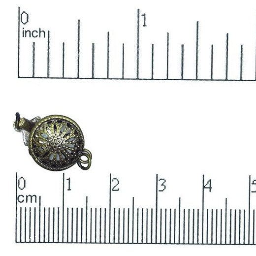 10mm Filigree Round Box Clasp | Brass | Continental Beads